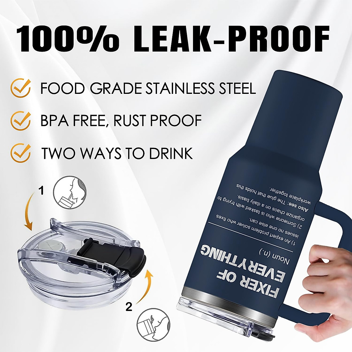 NIAXAUYT Let Me Drop Everything 40oz Stainless Steel Insulated Tumbler, Funny Gifts for Coworker Boss Day Gift for Men, Fixer of Everything Gifts for Birthday/Christmas/Appreciation Office Mug