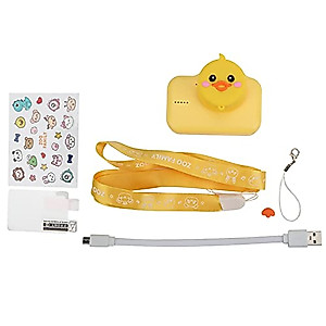 Shanrya Kids Photo Video Camera, 600mAh Rechargeable 2inch IPS Screen High Definition 720P Digital Children Camera for Gift(Yellow Duck)