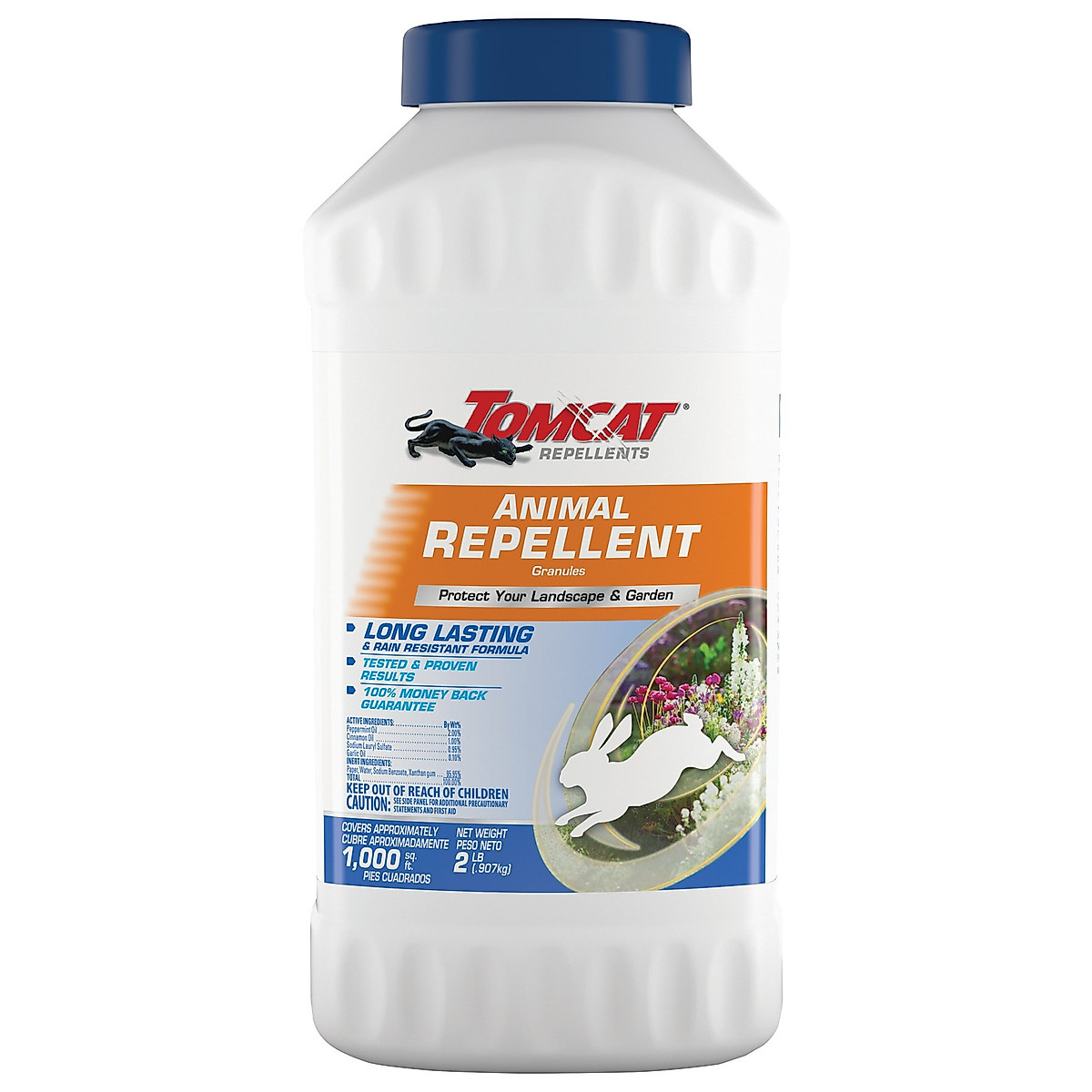Tomcat Repellents Animal Repellent Granules1 - Repels Rabbits, Squirrels, Groundhogs and Other Small Animals, Contains Essential Oils, Long Lasting, No Stink, Rain-Resistant, 2 lbs.