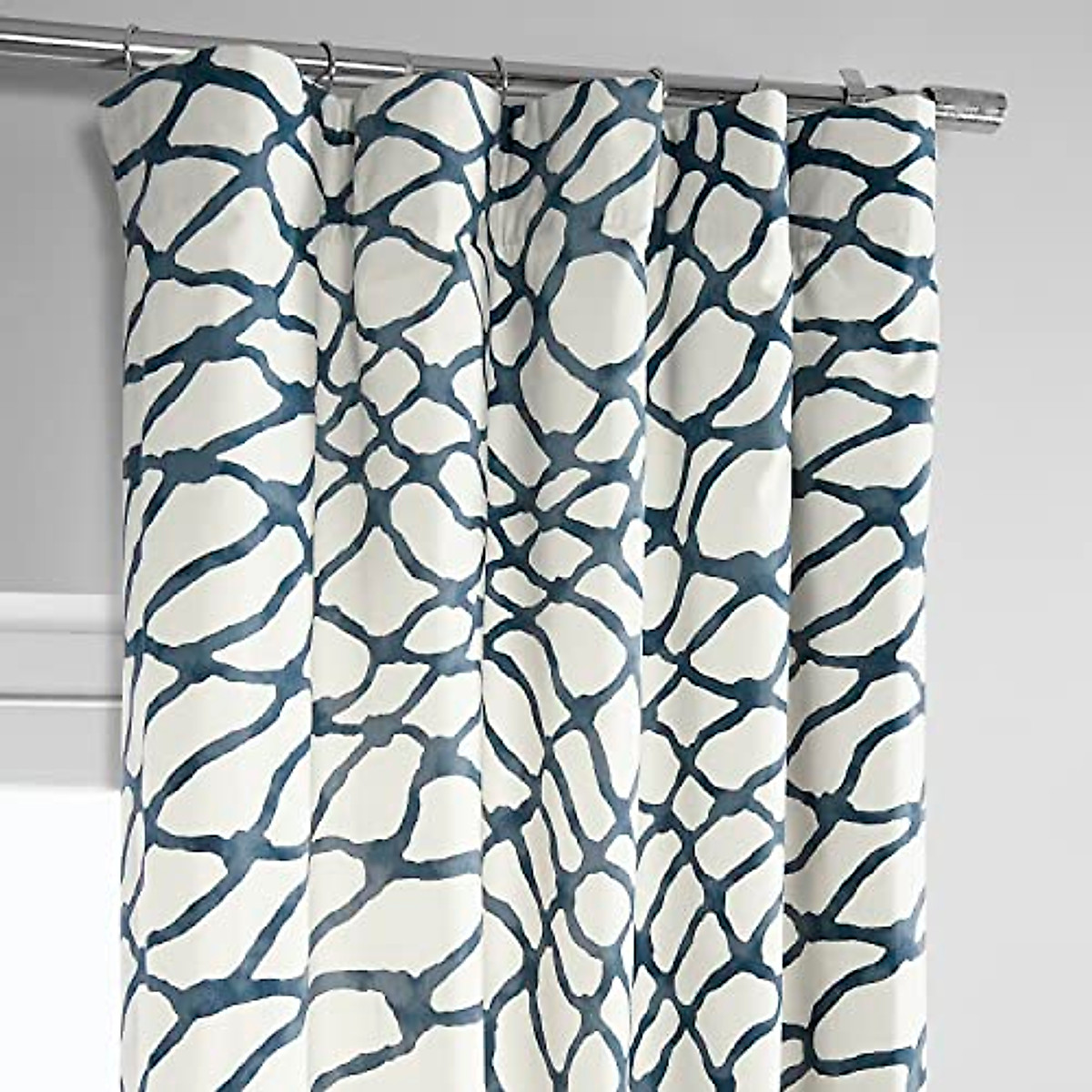 HPD Half Price Drapes Printed Cotton Twill Curtains For Room Décor 50 X 108 (1 Panel), PRTW-D50C-108, Ellis Blue