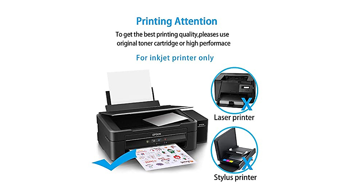 Printable Vinyl Sticker Paper for Inkjet & Laser Printers | Waterproof ...