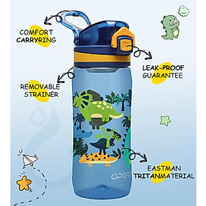 Opard 17oz Kids Water Bottle with Leak Proof Flip-Top Lid, Reusable BPA-Free Tritan for School and Travel