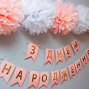 PATIKIL 8" Tissue Pom Poms Flowers, 5 Pack Paper Flower Ball for Wedding Bridal Shower Birthday Bachelorette Party Backdrop Decoration, Lake Blue