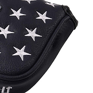 Craftsman Golf Blue Strips Large Square Mallet Putter Cover for Bettinardi BB55 Taylormade Spider Ghost etc.