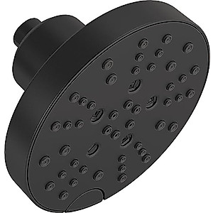 Delta Faucet 5-Spray Matte Black Shower Head with H2Okinetic Technology, Matte Black Shower Head Black Showerhead, Matte Black 52664-BL