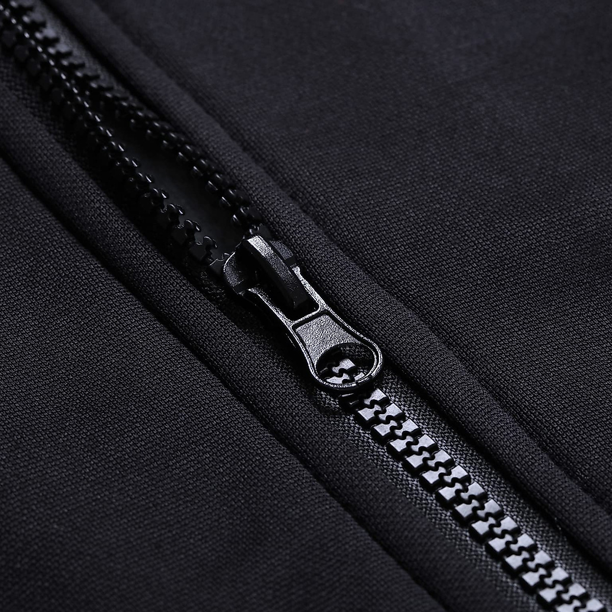 Hoodies for Men Full Zip Up Fleece Warm Jackets Thick Coats Heavyweight Sweatershirts Kangaroo Pockets All Black XL