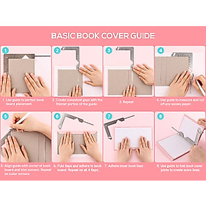 Briartw 2pcs/Set,Book Cover Guide,5-in-1 Stainless Steel Metal Bookbinding Cover Tool for Making Book Cover Creating Book Covers Out of Chipboard Simple-adding Personal Touch to A Notebook or Album