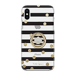 Kate Spade New York Universal Ring Stand - Black / White Stripes w/ Spade