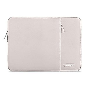 MOSISO Laptop Sleeve Bag Compatible with MacBook Air/Pro, 13-13.3 inch Notebook, Compatible with MacBook Pro 14 inch 2023-2021 A2779 M2 A2442 M1, Polyester Vertical Case with Pocket, Stone Gray