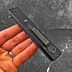 VORTEK VANGUARD: Sleek Designed EDC Folding Pocket Knife, 8Cr13MoV Blade, Fiberglass G10 Handles, Ball Bearing Pivot