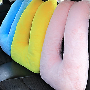 OHYEMISE Roadtrip Pillow, Traveling Car Pillow for Kids, Traveling Car Pillow, Kids Traveling Car Pillow, Traveling Car Pillow Kids, Road Trip Pillow for Kid, for Airplane, Car Seat(Pink)