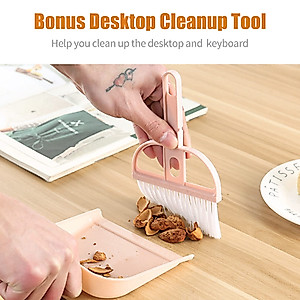 Broom and Dustpan Set with Long Handle, Windproof Stand Up Dustpan with Broom Combo for Home Kitchen Room Office Lobby Floor Use