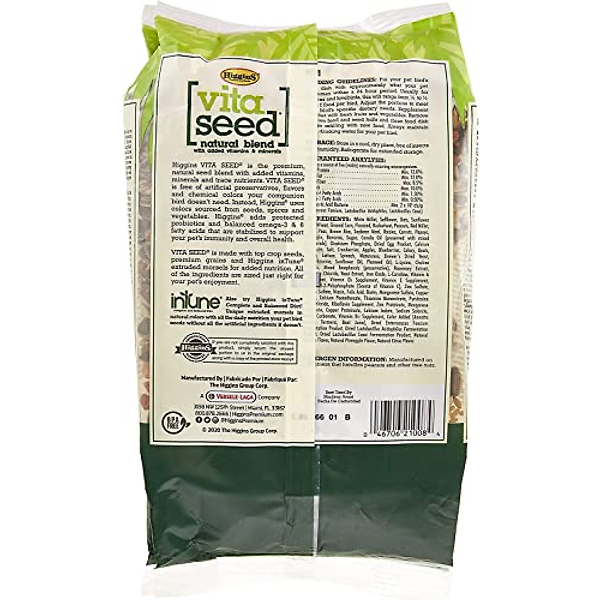 Higgins 2 Pack of Vita Seed Natural Blend Conure and Lovebird Food, 5 Pounds Each
