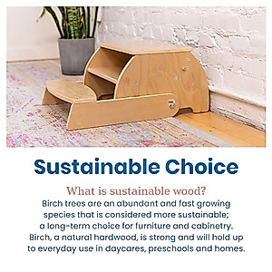 ECR4Kids Flip-Flop Step Stool and Chair, Kids Furniture, Natural