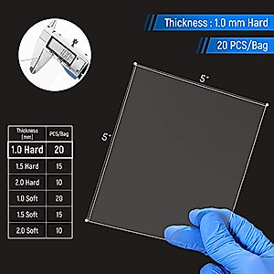 20Sheets 1.0MM Dental Hard Splint, Thermoforming Materials for Vacuum Forming Machine 5'' x 5''