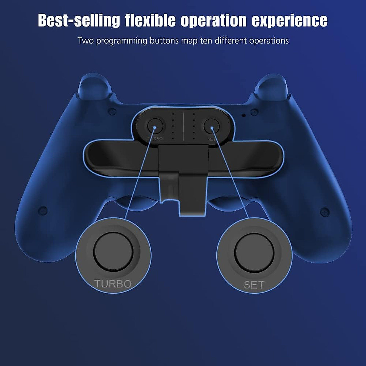 DRILI Paddles for PS4 Controller, Back Button Attachment for PS4 Controller, TURBO Function/Memory Function/Plug And Play, PS4 controller accessories