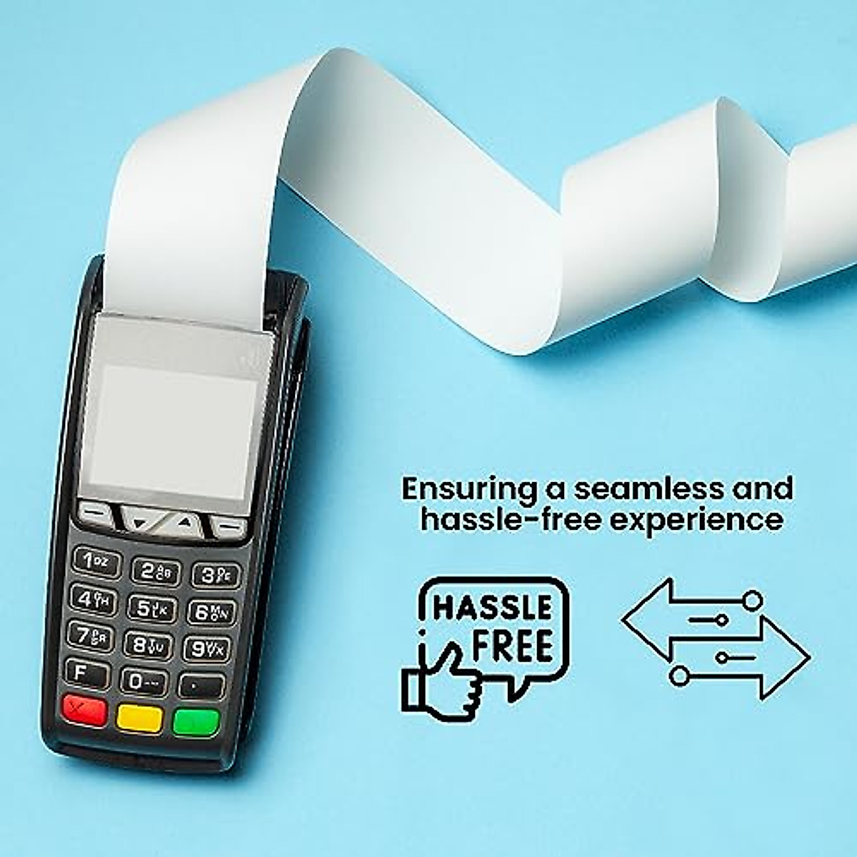 BAM POS Thermal Receipt Paper - Crisp & Clear Images, BPA Free - Ideal for First Data FD50 & FD100TI, Credit Card Machines - Pack of 50 Rolls