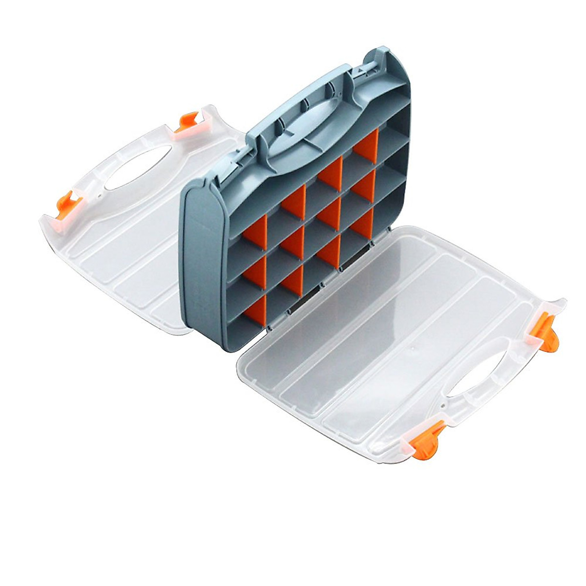 TOPIND Fishing Tackle Box Double-Sided, Transparent Fish Tackle Storage with Adjustable Dividers, Plastic Fishing Organizer Boxes for Fishing Lure Bait Hooks