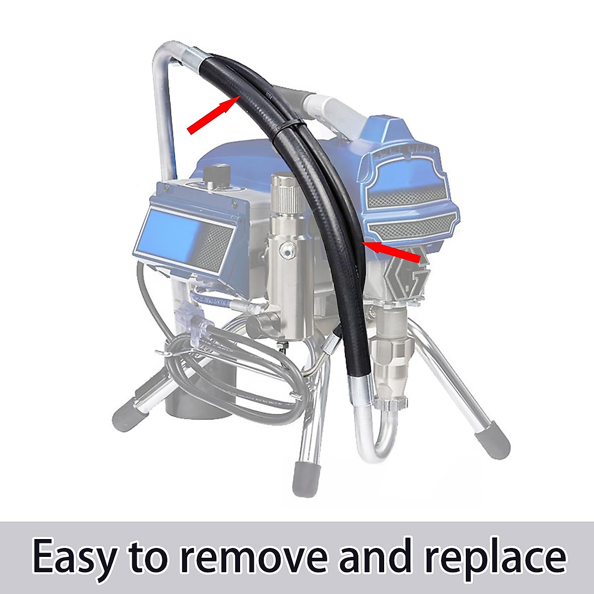 Upgraded Stainless Steel suction hose & Reflux Line Sets,Airless Paint Sprayer Accessories,Compatible with Graco 390 395 490 495 595,Fit for Tongshan T300 500 Airless Spraying/Line Painting Machine