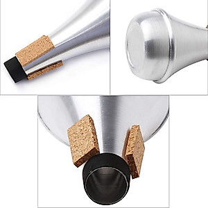 3 Pack Trumpet Mouthpiece (3C 5C 7C) with Lightweight Aluminum Practice Trumpet Mute Silencer Fit for Yamaha Bach Conn King Replacement Musical Instruments Accessories, Gold