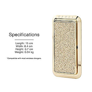 HANDL New York Champagne Glitter HANDLstick Silver Glitter Grip and Stand for Smartphone