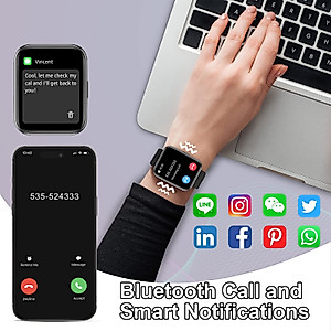 1.95'' Smart Watches for Men Women Make/Answer Call, Fitness Watch with AI Control Call/Text, Smart Watch for Android Phones Iphone Compatible, 107 Sports Blood Pressure Heart Rate Monitor Pedometer