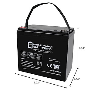 Mighty Max Battery ML55-12INT -12 Volt 55 AH, Internal Thread (INT) Terminal, Rechargeable SLA AGM Battery