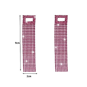 Supra Diamanto Long Tassel Dangle Drop Earrings for Women Girls, Fashion Punk Earrings Iron Alloy Hypoallergenic Earrings for Birthday Party Christmas Jewelry Gift (KE011RO)