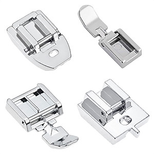 TISEKER 4 Pieces Zipper Foot Sewing Machine Presser Foot Set of Invisible Concealed Narrow Zipper Foot, Fits for Most Snap On Singer, Brother, Janome, Babylock Low Shank Sewing Machines