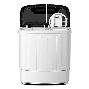 Portable Washing Machine TG23 - Twin Tub Washer Machine with 7.9lbs Wash and 4.4lbs Spin Cycle Compartments by Think Gizmos