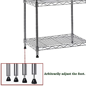 GIOTORENT 6-Tier Standing Shelving Metal Units, Adjustable Height Wire Shelf Display Rack for Laundry Bathroom Kitchen 16.6” x 11.6” x 63” (6-Tier-Down, Silver)
