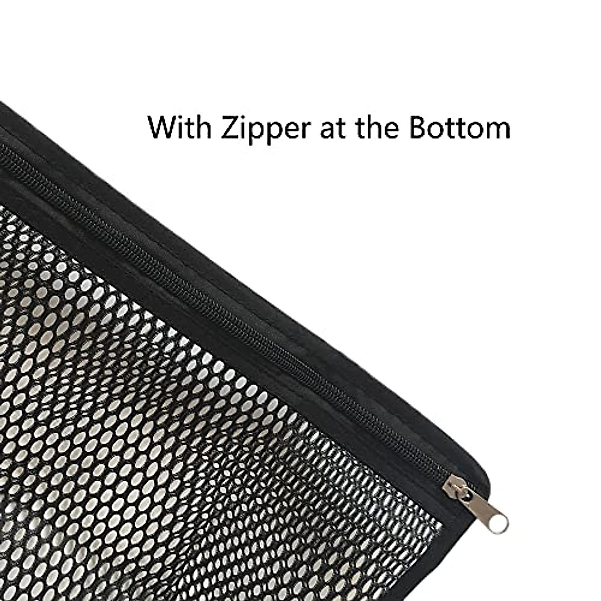 Sainal Mesh Storage Bag Laundry Hamper, Foldable Hanging Clothes Storage Pocket, Portable Space Saver (Black)