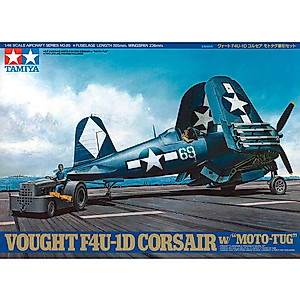 Tamiya Vought F4U-1D Corsair With Moto-Tug - 1:48 Scale plastic model kit