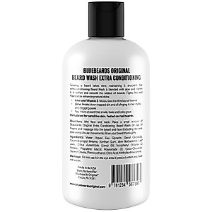 Bluebeards Original Unscented Beard Wash for Men, 8.5 oz. - Natural Beard Wash and Beard Moisturizer, with Aloe & Vitamin E - Deeply Cleans, Softens, and Conditions Your Beard and Skin - Made in USA