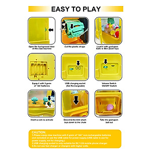 cxjoigxi Large Claw Machine for Kids Adults with Prizes, Adjustable Sound & Light, 2 Power Modes, Candy Mini Vending Crane Machines, Electronic Arcade Game Dispenser Toy for Girls Boys Gift - Duck