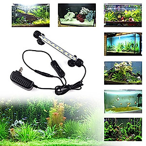 LED Aquarium Light, Smiful Fish Tank Light Submersible Underwater Crystal Glass LEDs Lights, 7.5"- White