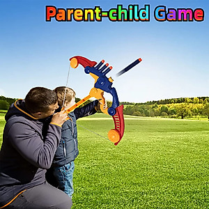 Soft Arrow Bow Set for Kids Beginner, Easy Foam Archery Kit for Starters, with 4 Soft Darts Arrows, Safe Outdoor Indoor Shooting Games Activity for Toddler Boys Girls (Red)