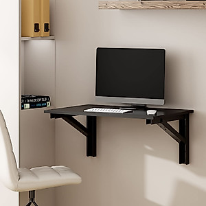 Need Wall Mounted Desk - Heavy Duty Folding Work Table Length 36" Width 20"/Small Space Hanging Desk Perfect Addition to Home/Office/Kitchen & Dining Room AC15CB(9050)