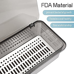 Cabilock 3Pcs Silverware Organizer Countertop Utensil Holder for Countertop with Lid Kitchen Silverware Organizer Plastic Silverware Tray for Drawer Utensil Organizer Black