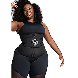 What Waist Define Band - Adjustable Latex Compression Slimming Waist Trainer (Black/XS)