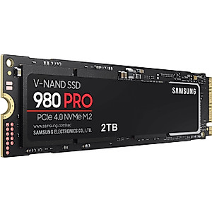 Samsung 980 PRO 2TB PCIe SSD - 7,000 MB/s 4.0 x 4 M.2 NVMe Gen4 Internal Gaming Solid State Drive with V-NAND Technology for Laptops Desktops and Crypto Chia Mining - MZ-V8P2T0B/AM