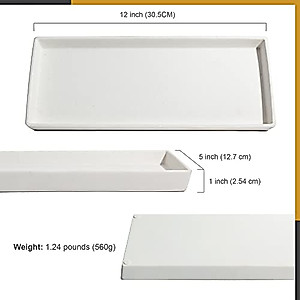 Jo Lavie Matte Black Bathroom Accessory Set 4 Pcs & Rectangle Vanity Tray, Bathroom Organizer Soap Dispenser Apothecary Jar Toothbrush Holder Toothbrush Cup Bathtub Tray Bathroom Organizer