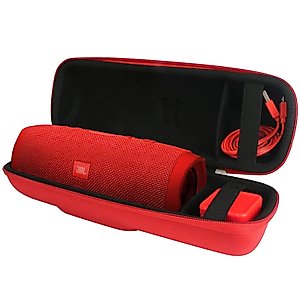 Khanka Hard Travel Case Replacement for JBL Charge 3 Waterproof Portable Wireless Bluetooth Speaker. Extra Room for Charger and USB Cable (red)