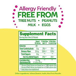 Culturelle Kids Probiotic + Fiber Packets (Ages 1+) - 24 Count - Digestive Health & Immune Support - Helps Restore Regularity (Packaging may vary)