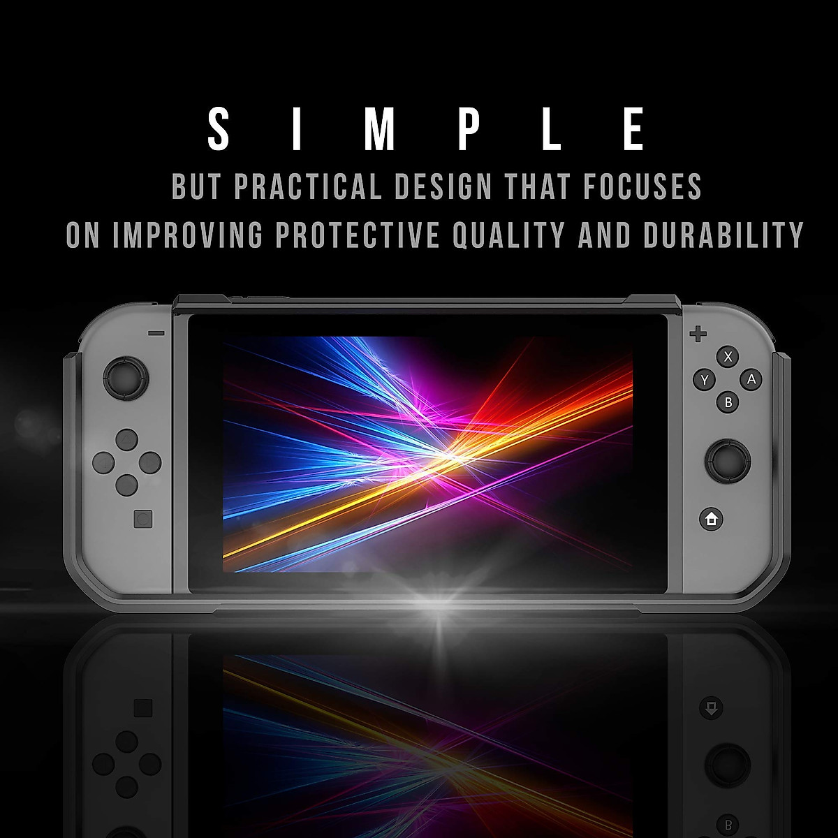 RevoGuard Slim Heavy Duty Switch Case [Stores 5 Games] Compact Multi Angle Holder Play Stand for Nintendo Switch