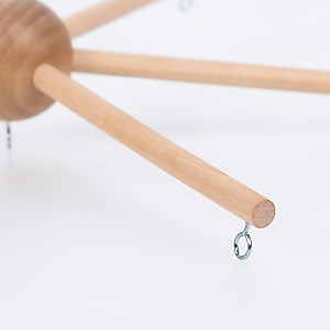 Yimisya Wooden Mobile Frame Kit Natural Wood Bed Bell Wind Chimes Baby Crib Hanger Frame Baby Bedroom Ceiling Mobiles Toy Decoration Newborn Gift (Style A)