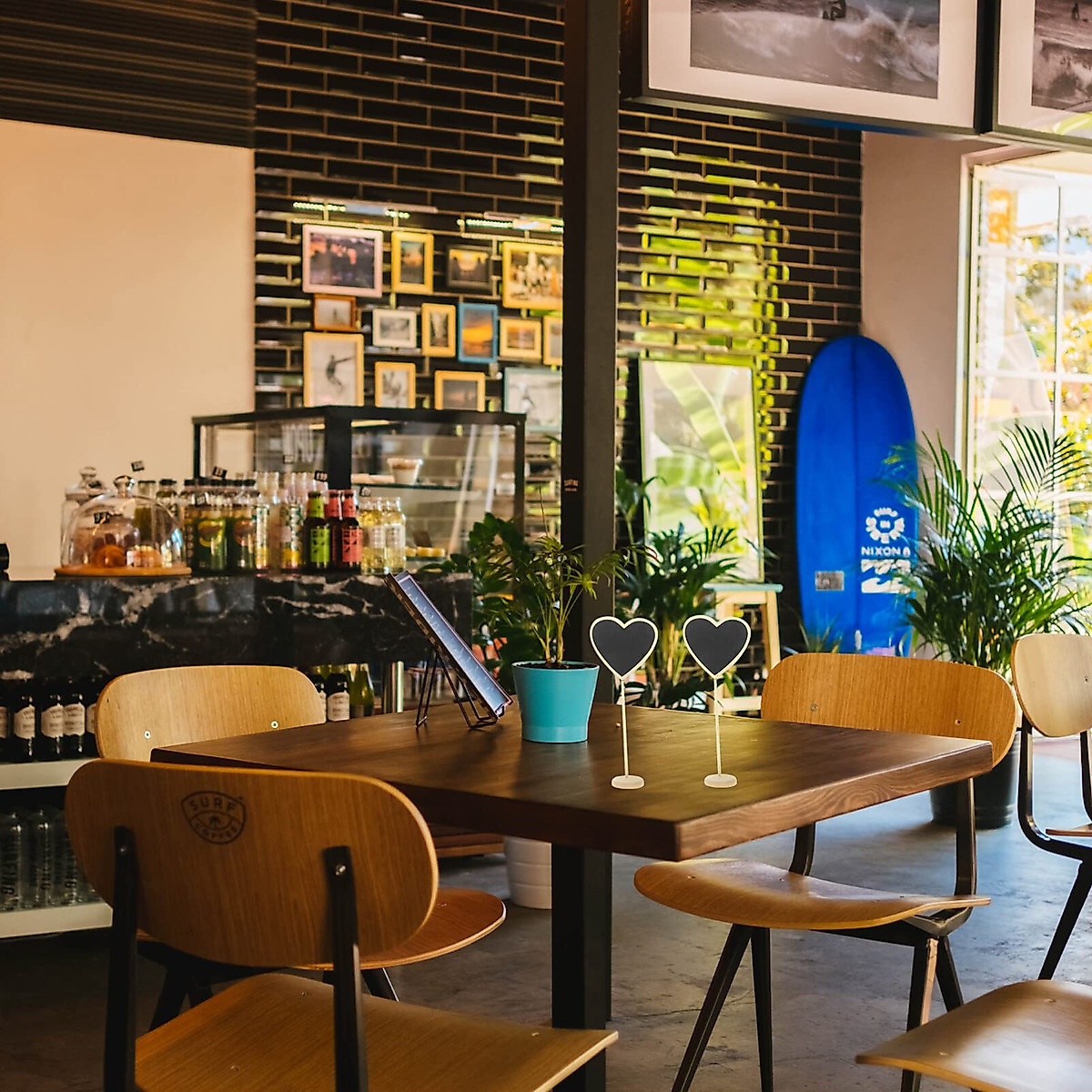 Cabilock 12pcs Decorative Ornaments Mini Erasable Chalkboards Place Cards for Weddings Small Blackboards Tabletop Chalkboard Signs Small Chalkboard Signs with Stand Buffet Wooden Bush