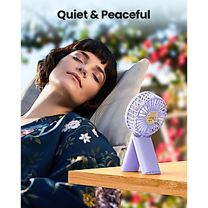 Mini Portable Folding Handheld Fans USB Rechargeable Personal Fan Neck Desktop 4-speed 3-in-1 Silent Handheld small Fan 6-15 hours battery life Suitable for summer travel Camping Outdoor Kids Gift