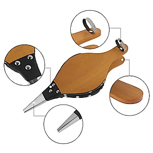 26-Inch Campfire Fireplace Tongs and Wood Fireplace Bellows Leather Fire Bellow Fire Pit Air Blower with Stainless Steel Nozzle, Outdoor Cooking Camping Chimney Pump Barbecue Fire Tools Accessories