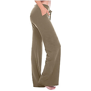 Sales Today Clearance Sweatpants for Women Wide Leg Cargo Pants High Rise Yoga Leggings with Pockets Plus Size Y2K Drawstring Straight Leg Pants Today 2024